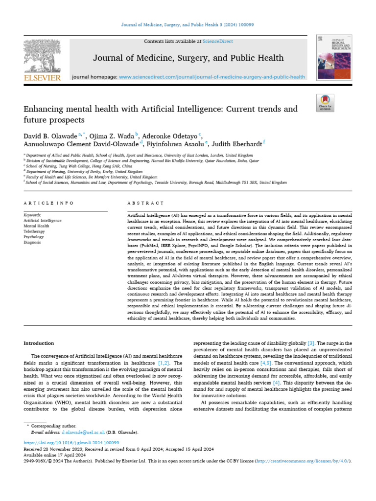 SD_Enhancing Mental Health With Artificial Intelligence | PDF ... SD_Enhancing Mental Health With Artificial Intelligence | PDF ...
