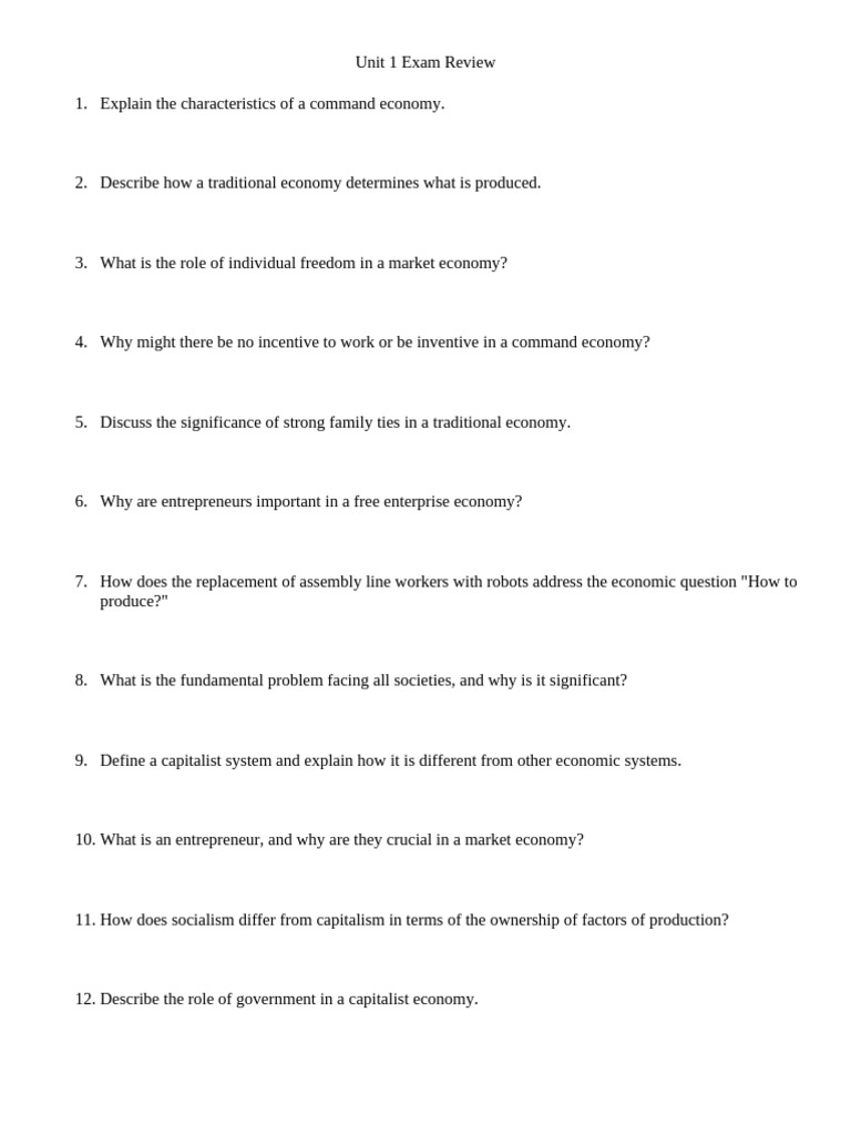 Unit 1 Review | PDF | Capitalism | Economic System