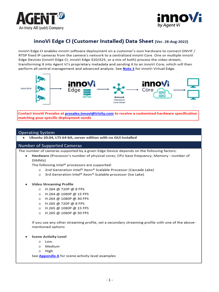 Innovi Edge CI Data Sheet 14 | PDF | Central Processing Unit | Video