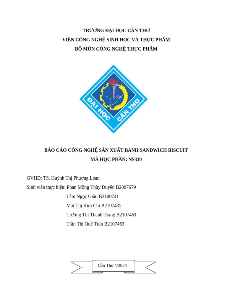 BÀI BÁO CÁO CNCB ĐƯỜNG VÀ BÁNH KẸO chưa chình | PDF