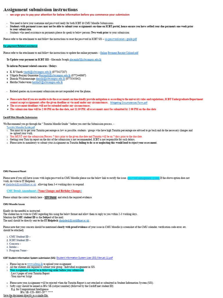 ICBT Assignment Submission Guide | PDF | Turnitin | Computing