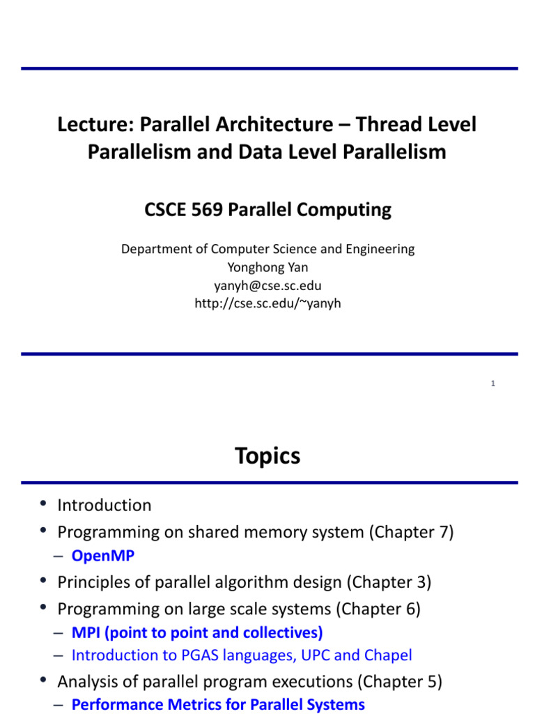 Lecture ParallelArchTLP-DLP | PDF | Parallel Computing | Central Processing Unit