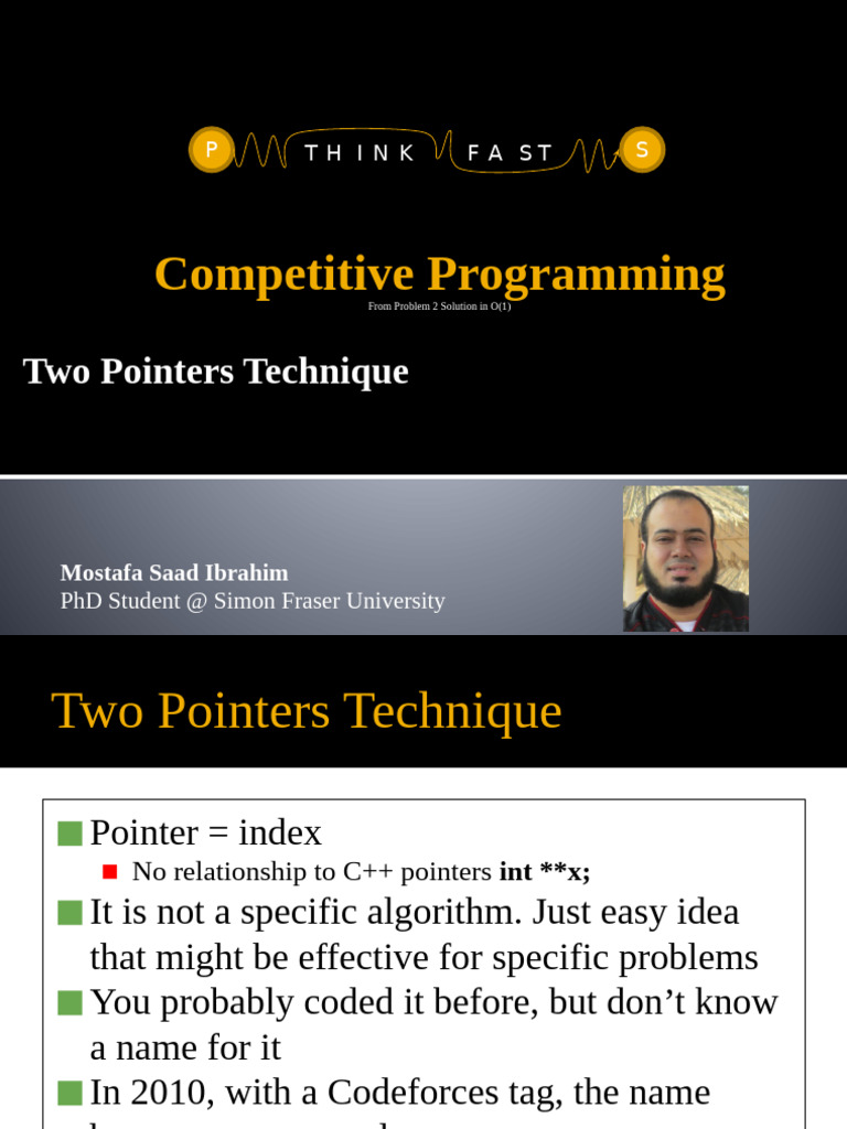 Two Pointers Technique | PDF | Pointer (Computer Programming) | Computing Two Pointers Technique | PDF | Pointer (Computer Programming) | Computing
