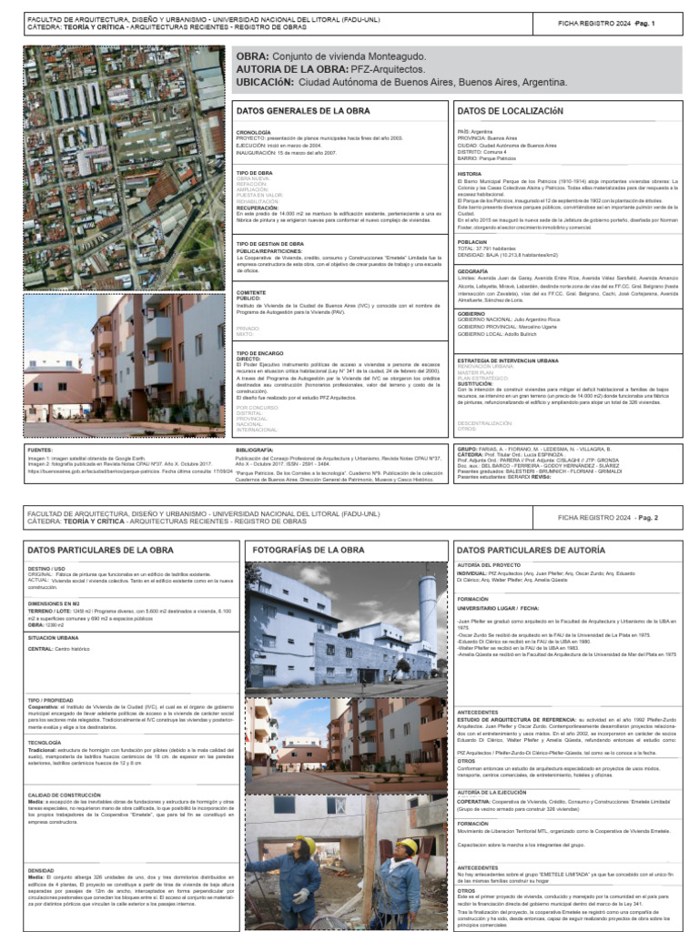 TyC2024.Ficha Registro - Conjunto de Vivienda Monteagudo - Ferreira ...