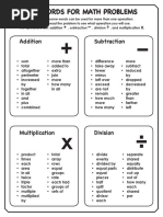Math Key Words | PDF