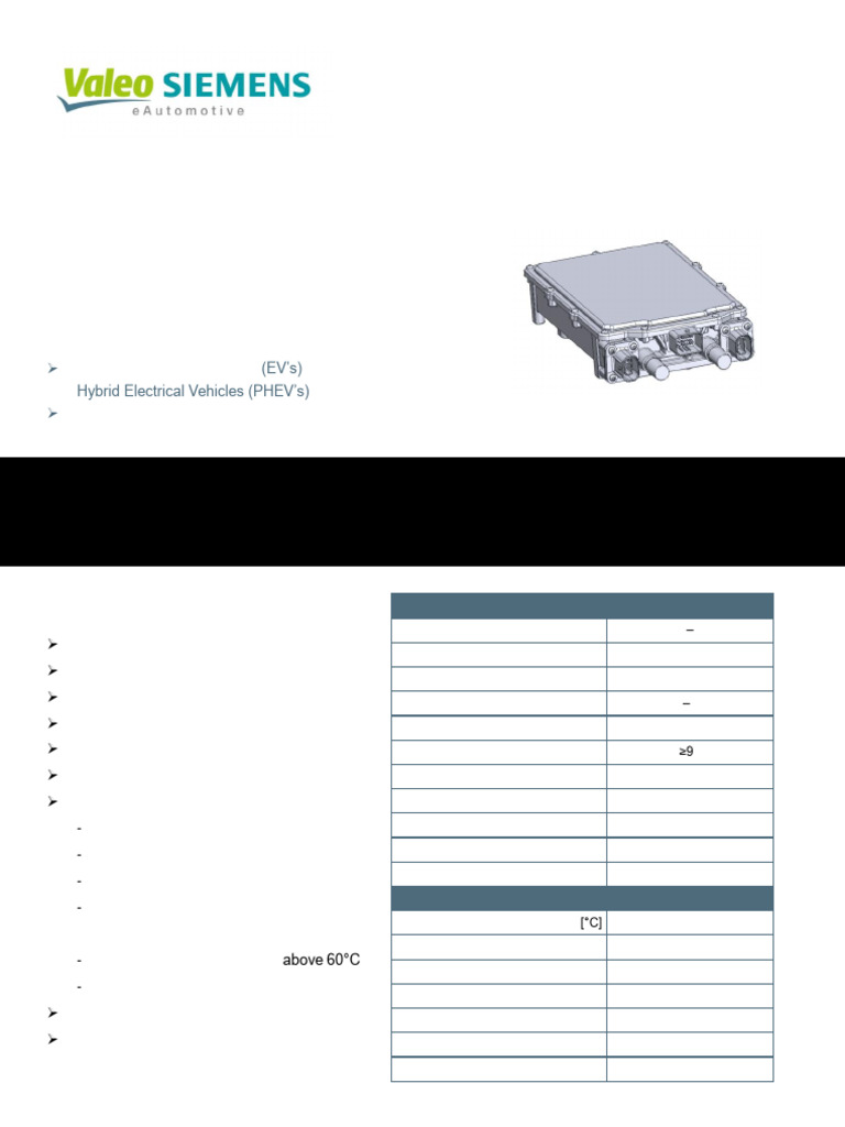 VALEO GEN2.5_OBC_3.3kW | PDF | Battery Charger | Electric Vehicle