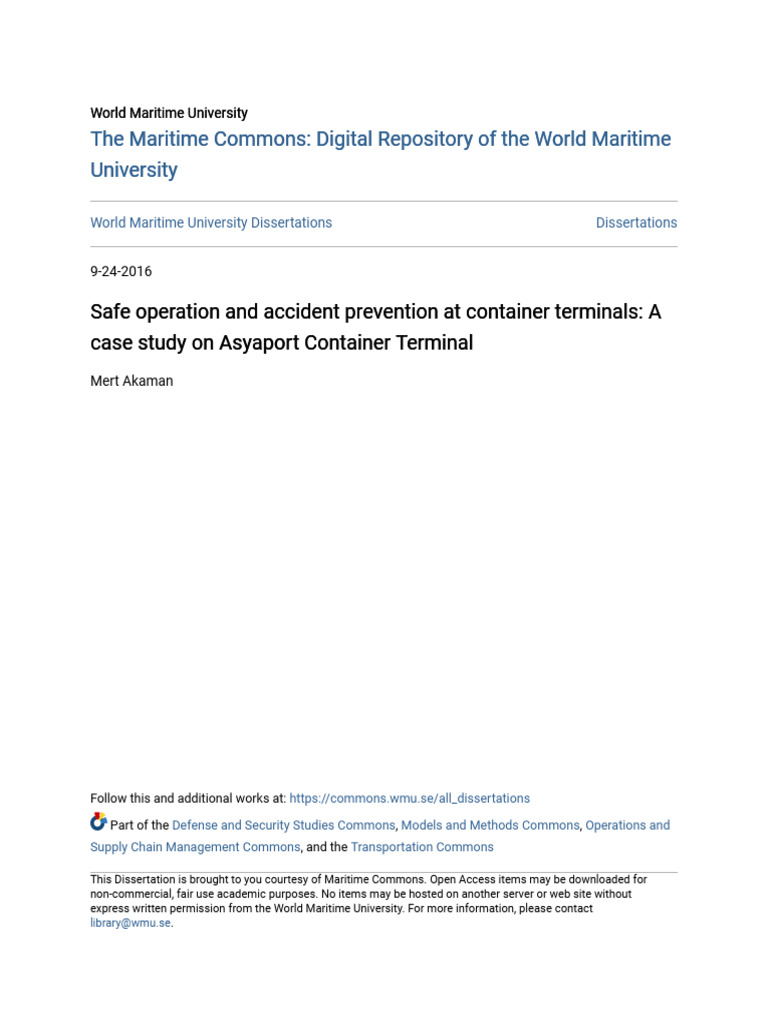 Container Terminal Safety Case Study | PDF | Employment | Occupational ...
