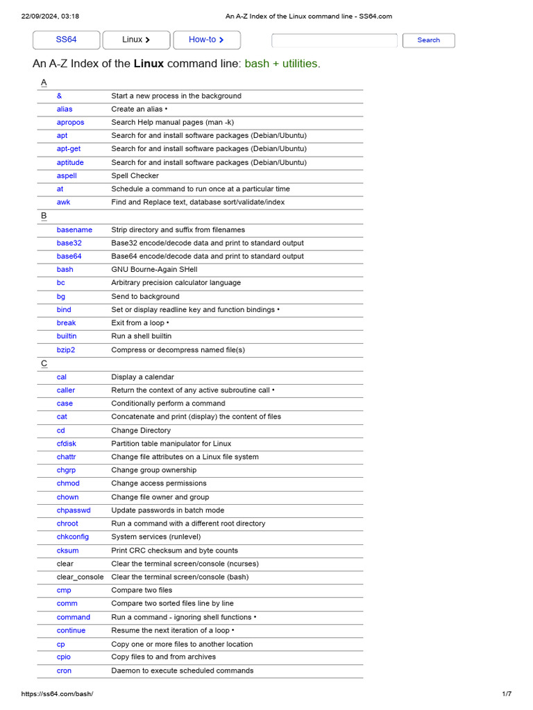 An A-Z Index of The Linux Command Line | PDF | Computer File | Software