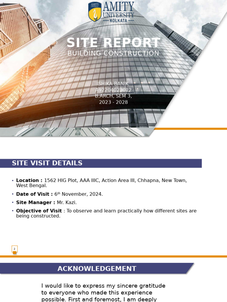 Site Report Building Construction | PDF | Elevator | Wall