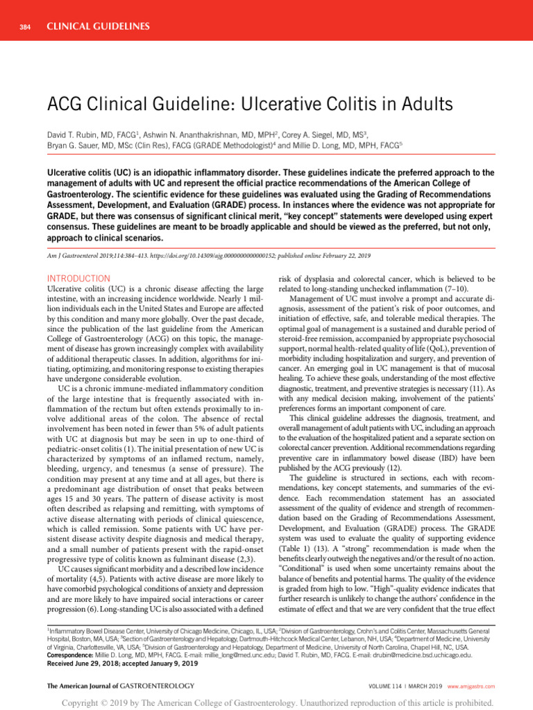 Ulcerative Colitis Guidelines | PDF | Ulcerative Colitis | Medical Specialties