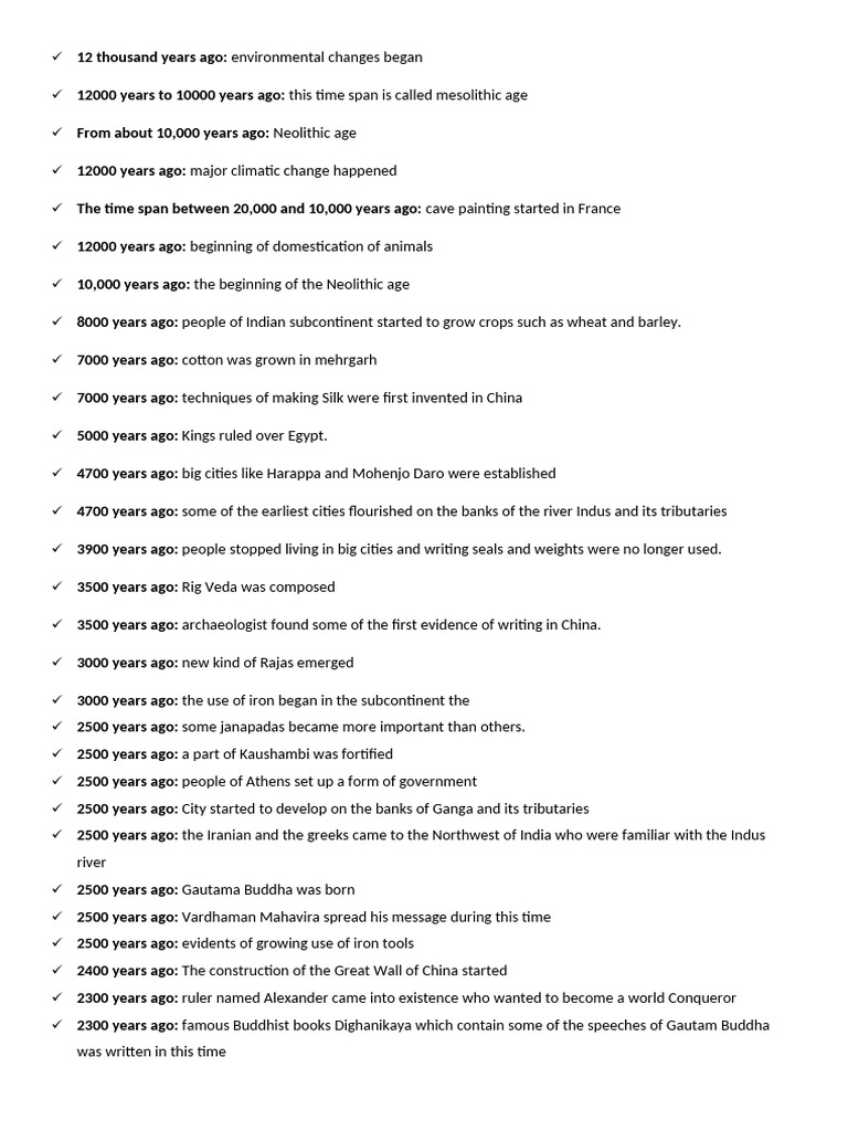 Key Milestones in Human History | PDF