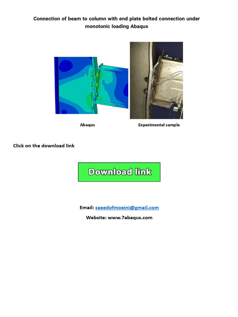 Connection of Beam To Column With End Plate Bolted Connection | PDF
