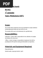 Blood Sample Collection SOP | PDF | Medical Specialties | Clinical Medicine