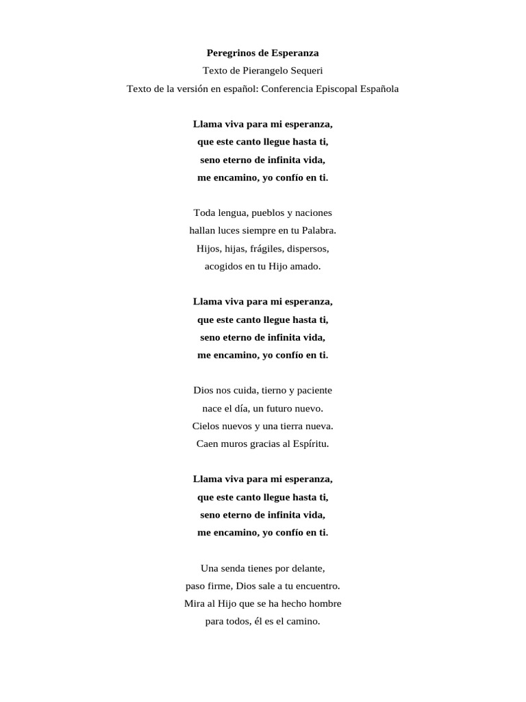 Peregrinos de Esperanza - Himno Jubileo 2025 | PDF | Creencia religiosa y doctrina