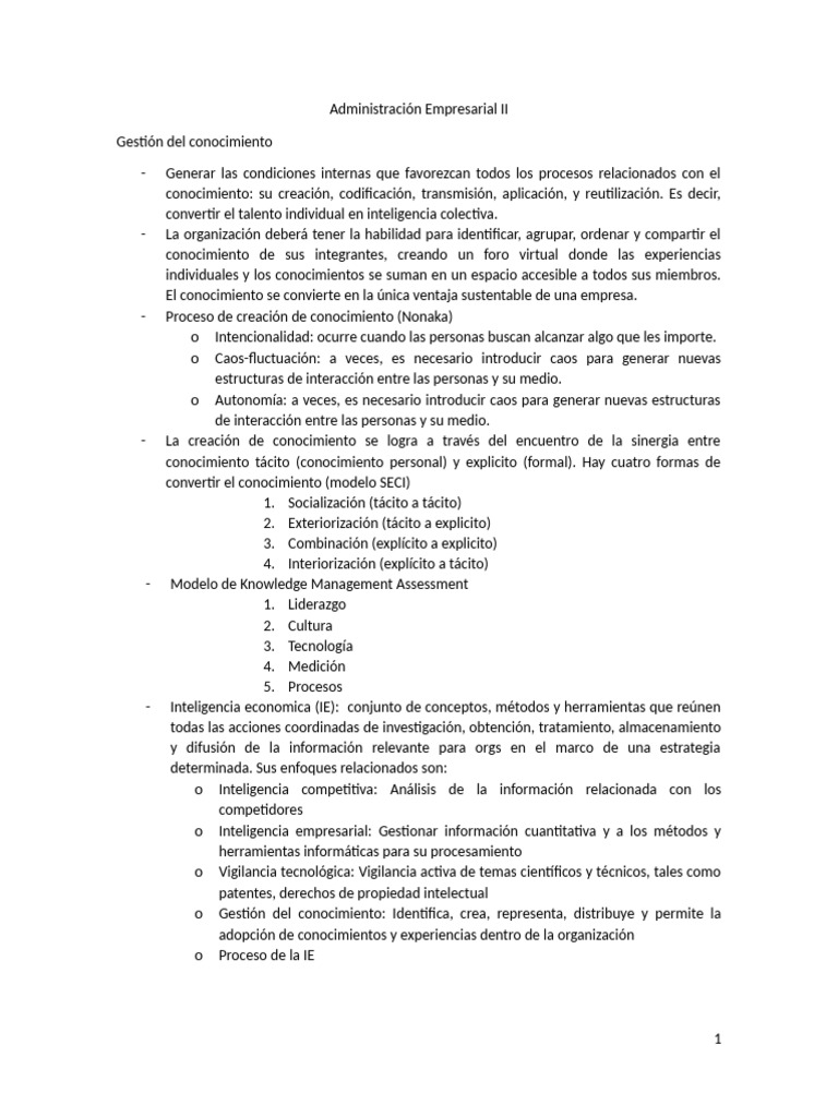 Administración Empresarial II | PDF | Business | Planificación