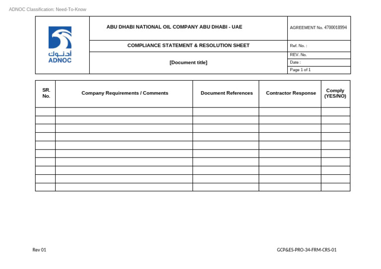 13 Comment Resolution Sheet (CRS) | PDF