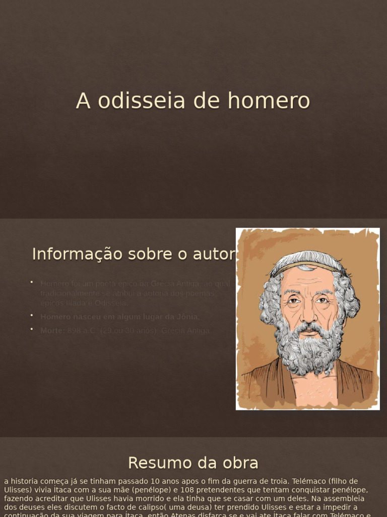 A Odisseia de Homero: Resumo e Análise | PDF | Odisseia | Ulisses