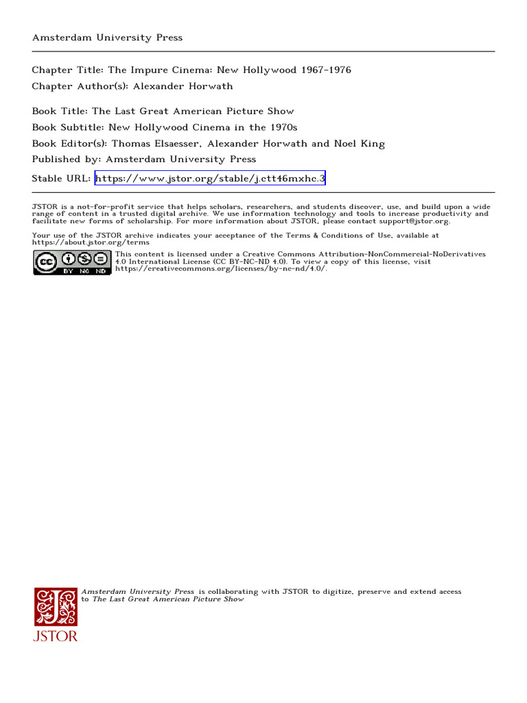 Horwath ImpureCinema 2004 | PDF | Cinema Of The United States