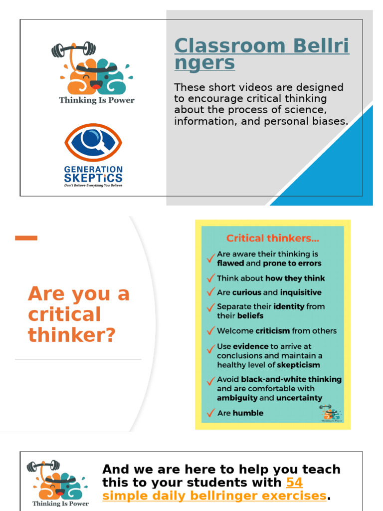 Classroom Bellringers | PDF | Fallacy | Critical Thinking