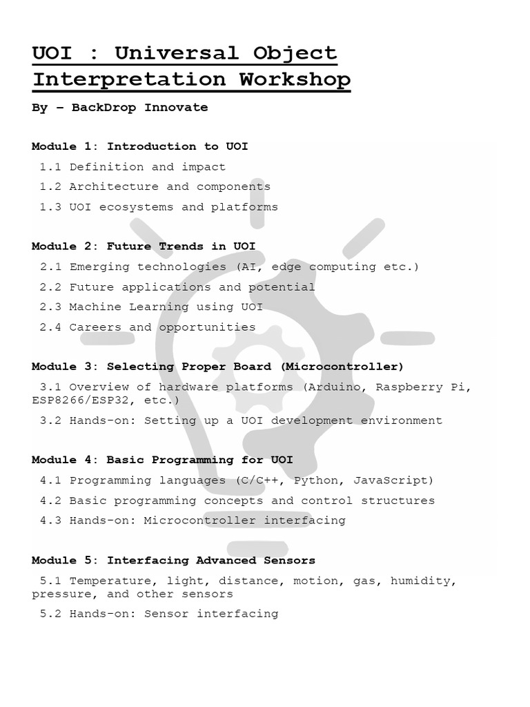 Universal Object Interpretation Workshop | PDF