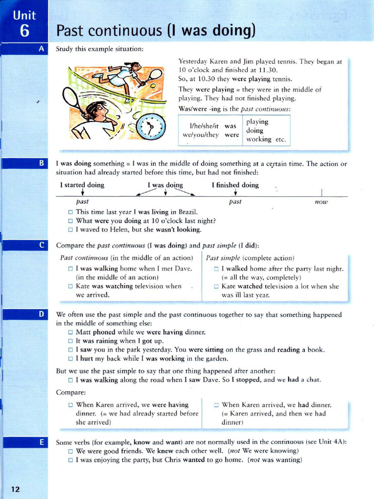 Unit 6 - Past Continuos | PDF