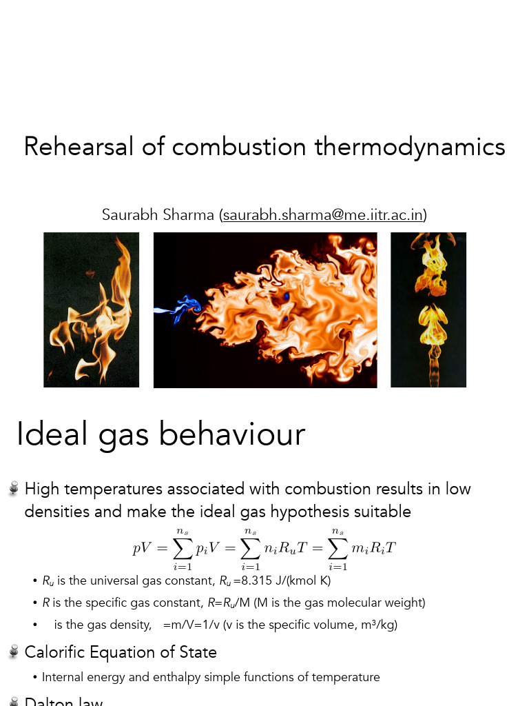 Combustion Thermodynamics 2024 1 | PDF | Stoichiometry | Chemical ...