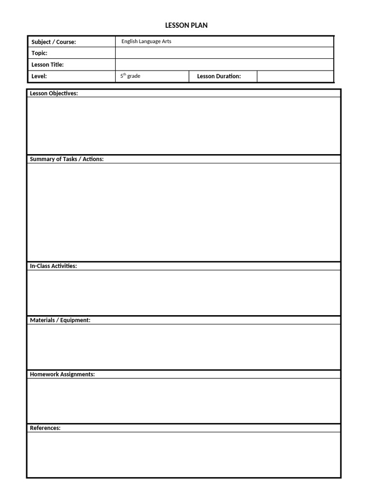 Lesson Plan Template | PDF | Career & Growth