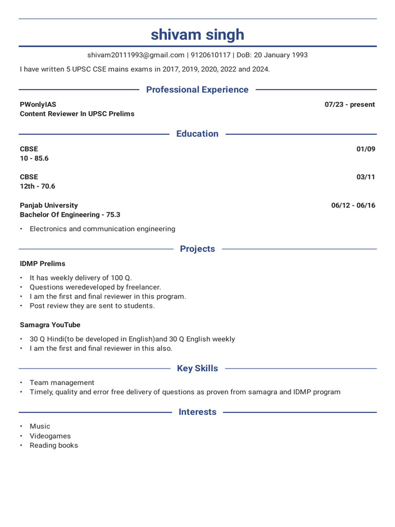 Resume 2024 | PDF