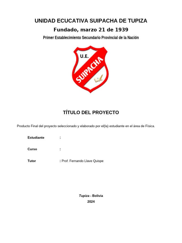 Formato de Caratula | PDF