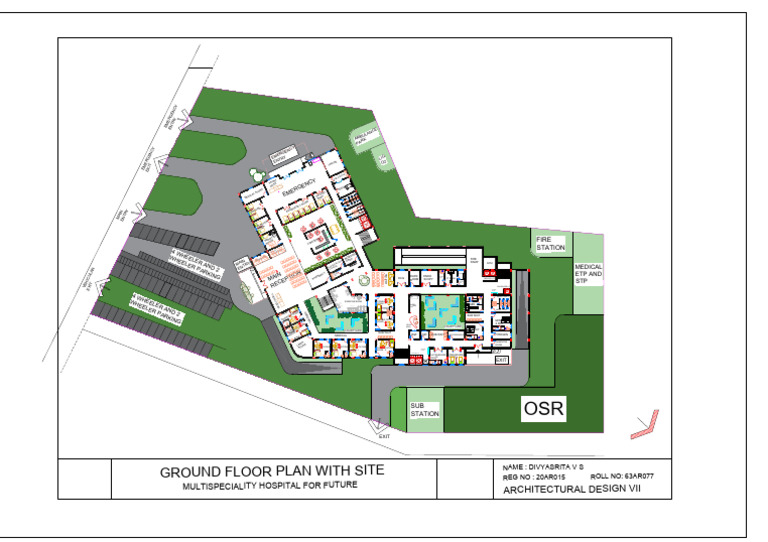 Ground Floor Plan for Multispeciality Hospital | PDF