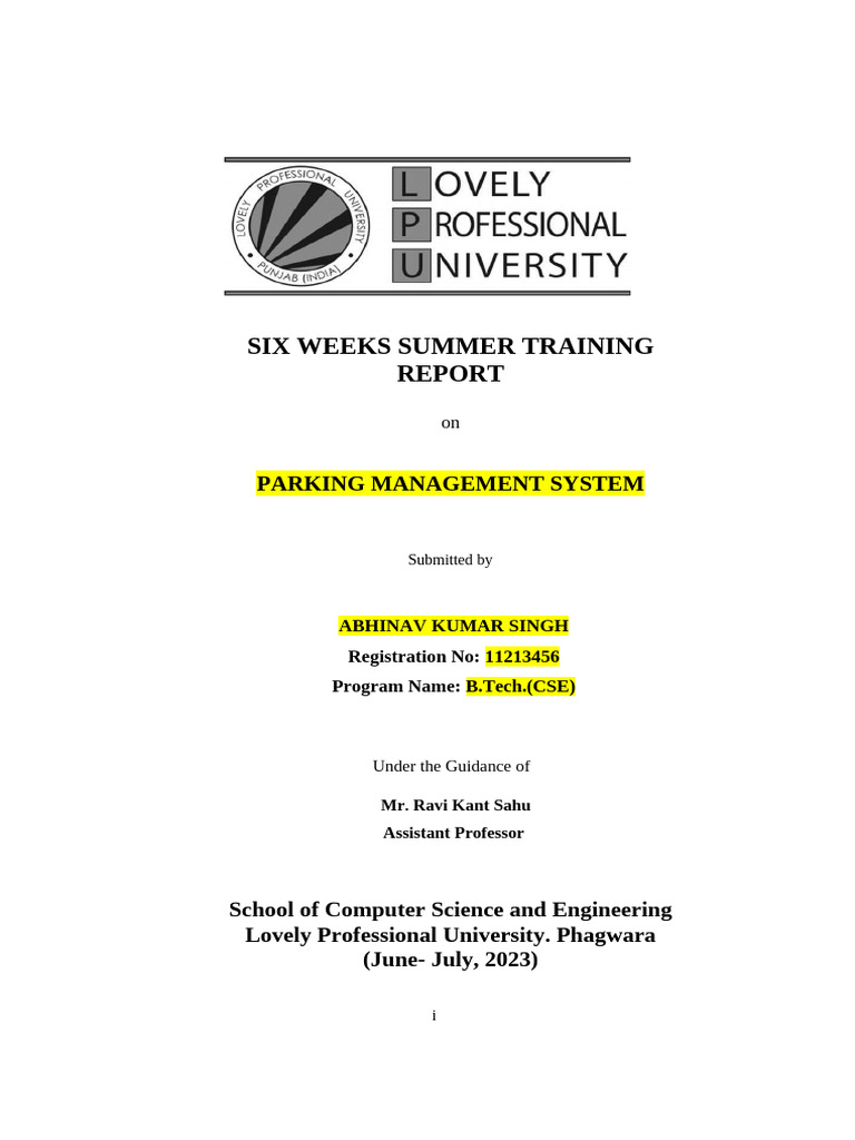 Summer Trainin Report Format | PDF | Computer Science | Software ...