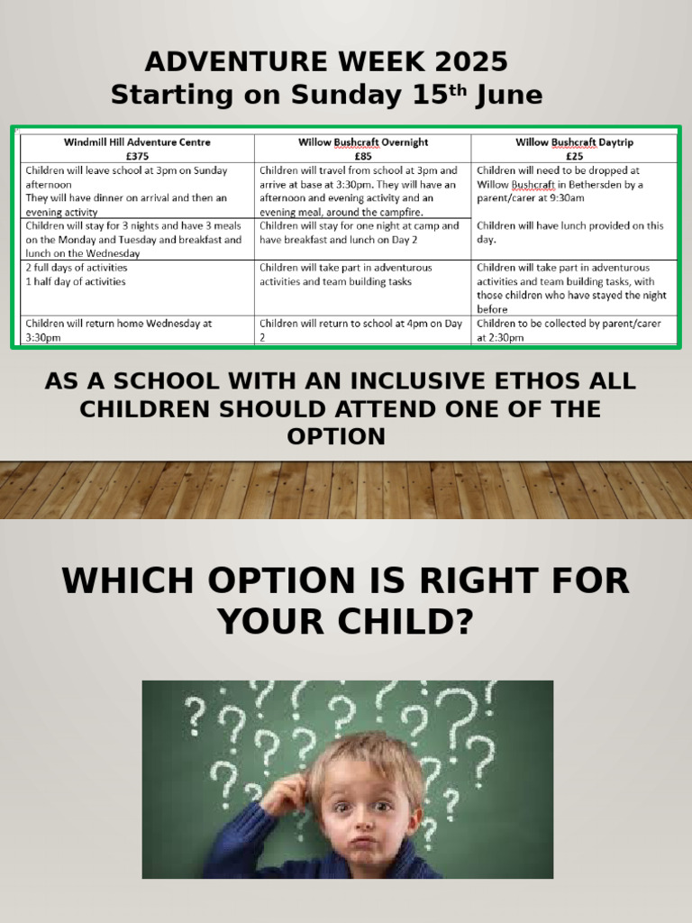 Final Adventure Week Presentation Y6 2025 3 | PDF | Cooking, Food & Wine