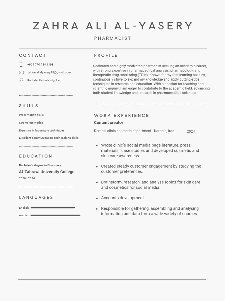 Zahra Ali Al-Yasiri PDF | PDF | Career & Growth