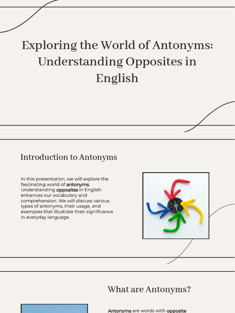 Understanding Antonyms in English | PDF