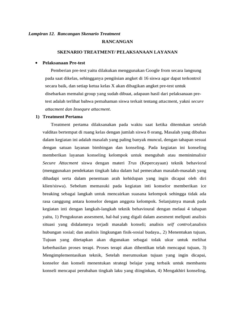 Rancangan Skenario Treatment Konseling Siswa | PDF