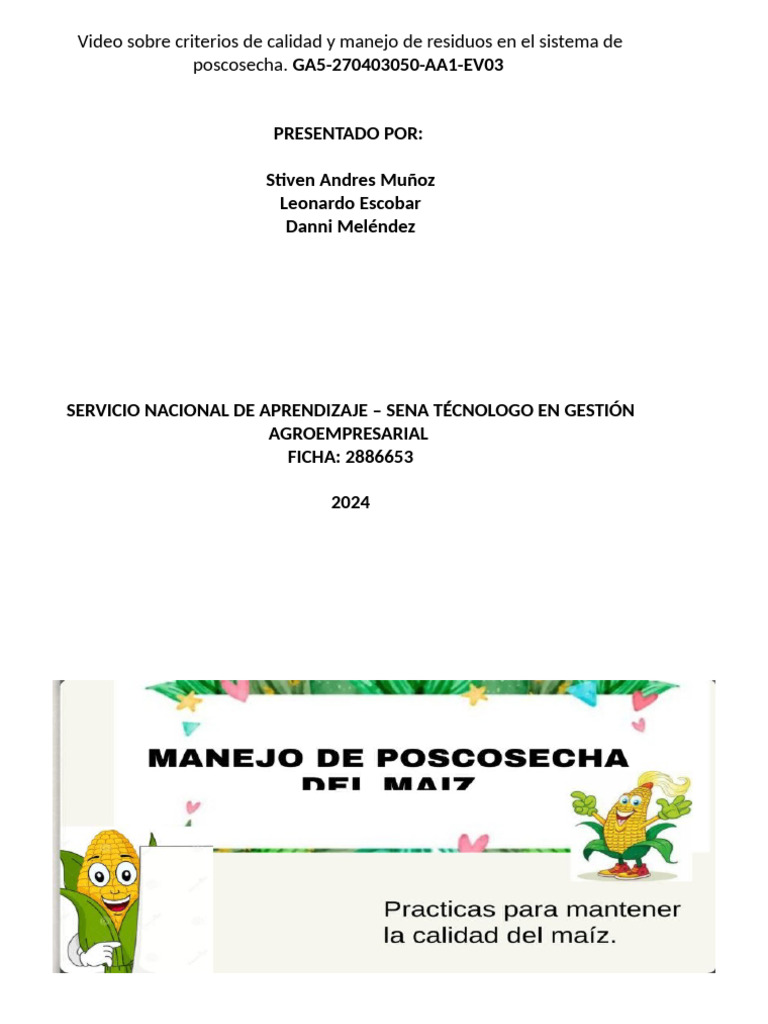 Criterios de Calidad en Poscosecha | PDF