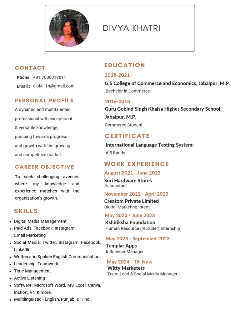 Divya Khatri CV | PDF