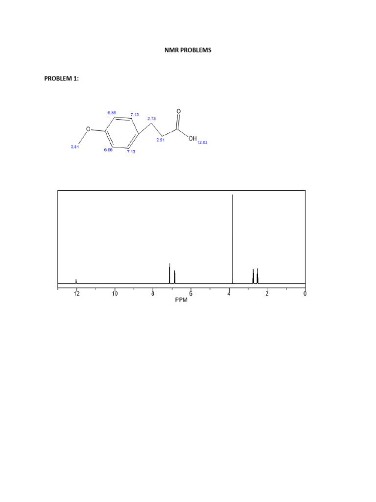 NMR Practice Problems and Solutions | PDF | Nuclear Magnetic Resonance ...