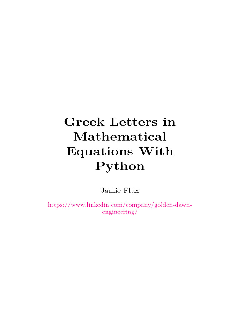 Greek Letters Mathematical Equations | PDF | Linear Regression | Regression Analysis