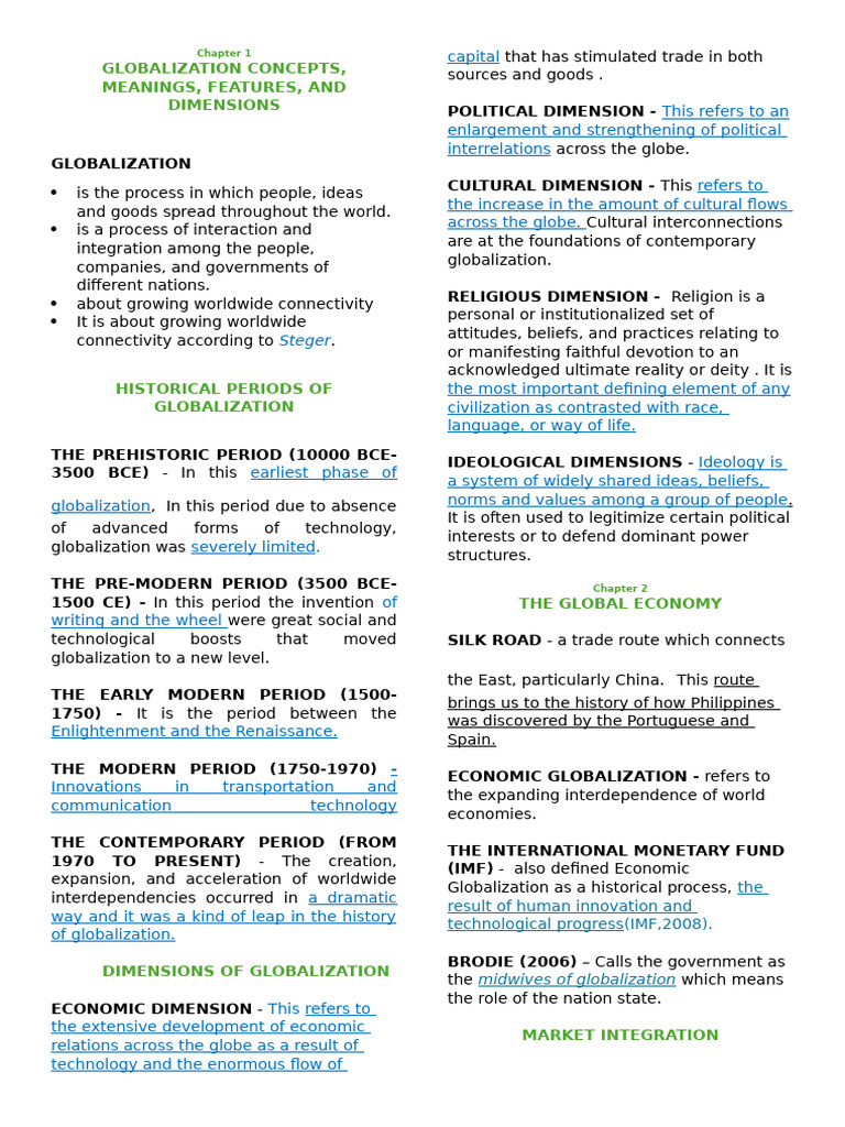 Contemp Reviewer Chapter 1-4 | PDF | Globalization | Bric