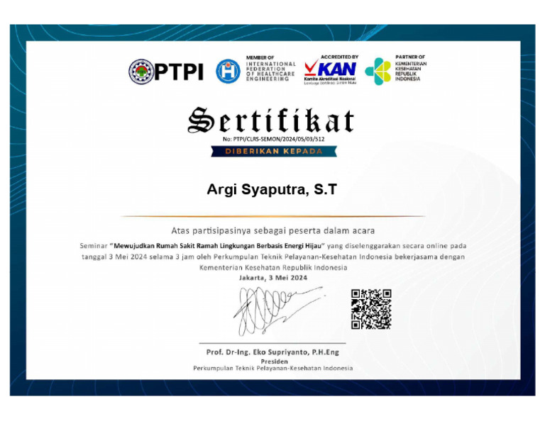Sertifikat Ptpi Argi - Part2 | PDF