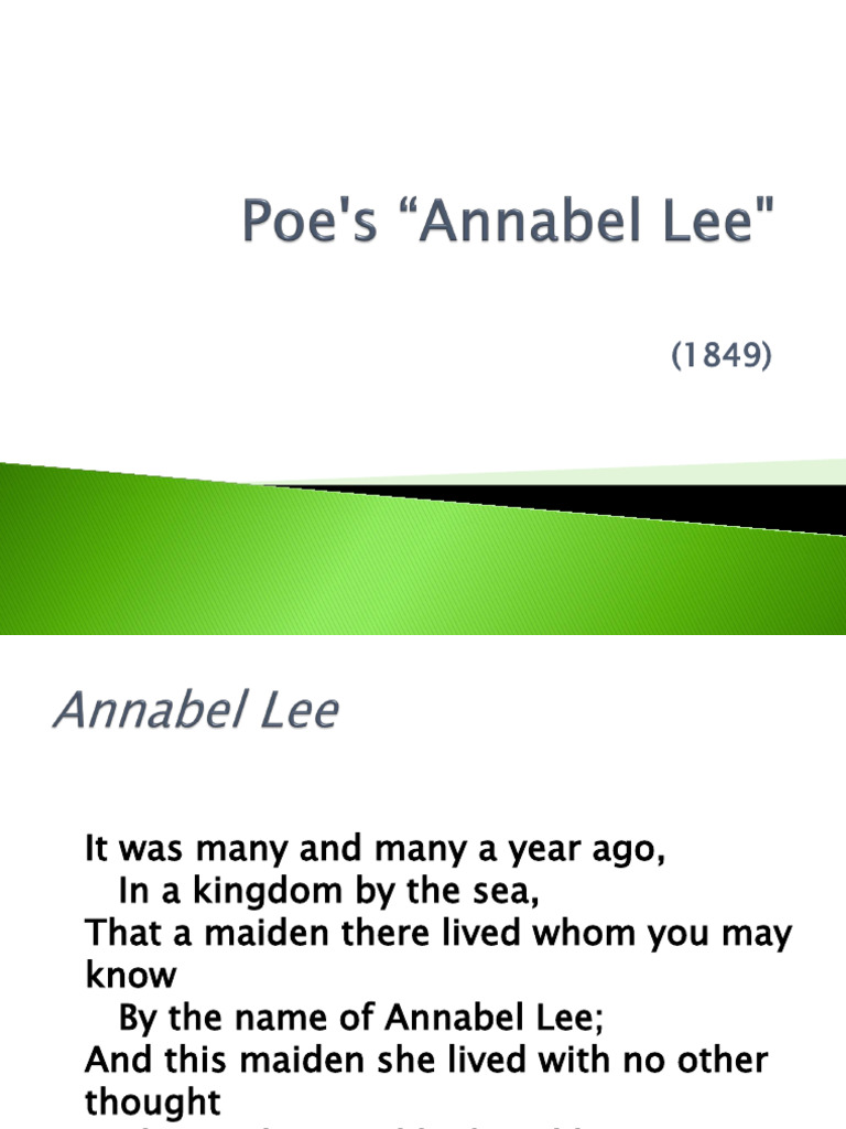 Poe's Annabel Lee | PDF | Poetry