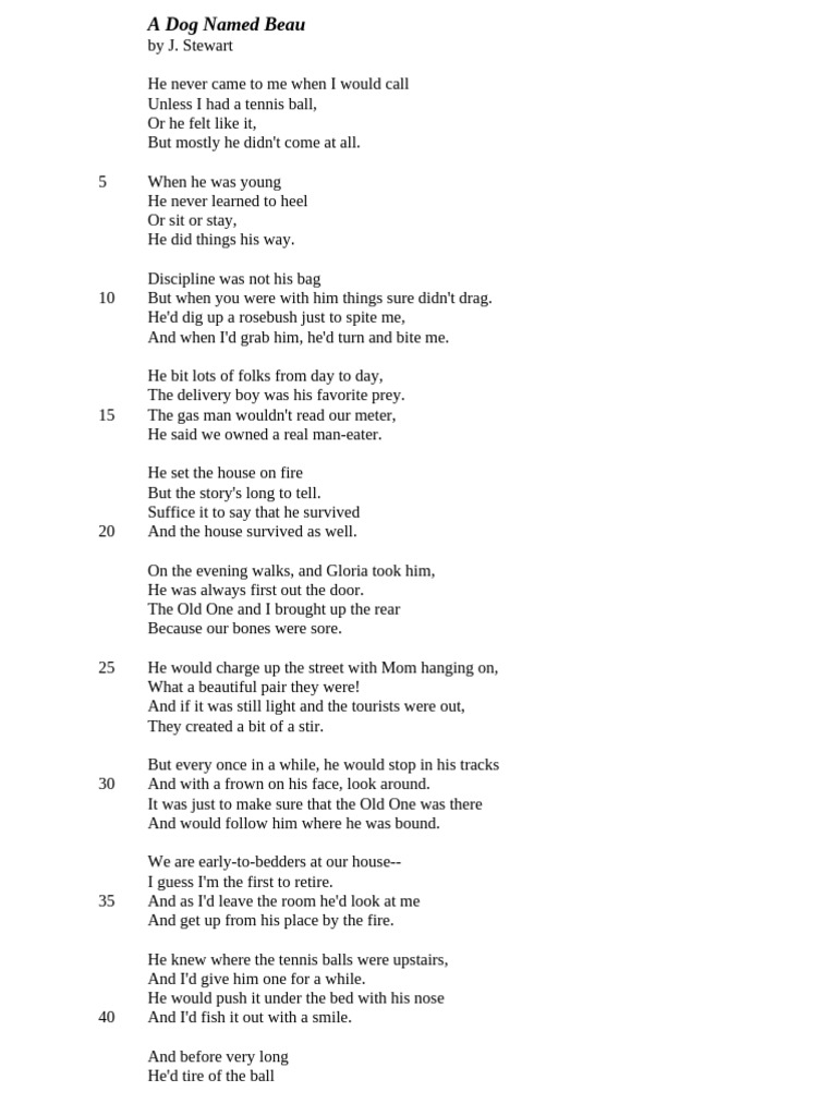 Ode to a Dog Named Beau | PDF
