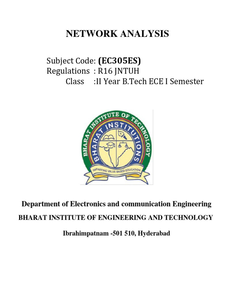 Network Analysis Course Overview | PDF | Inductor | Resonance