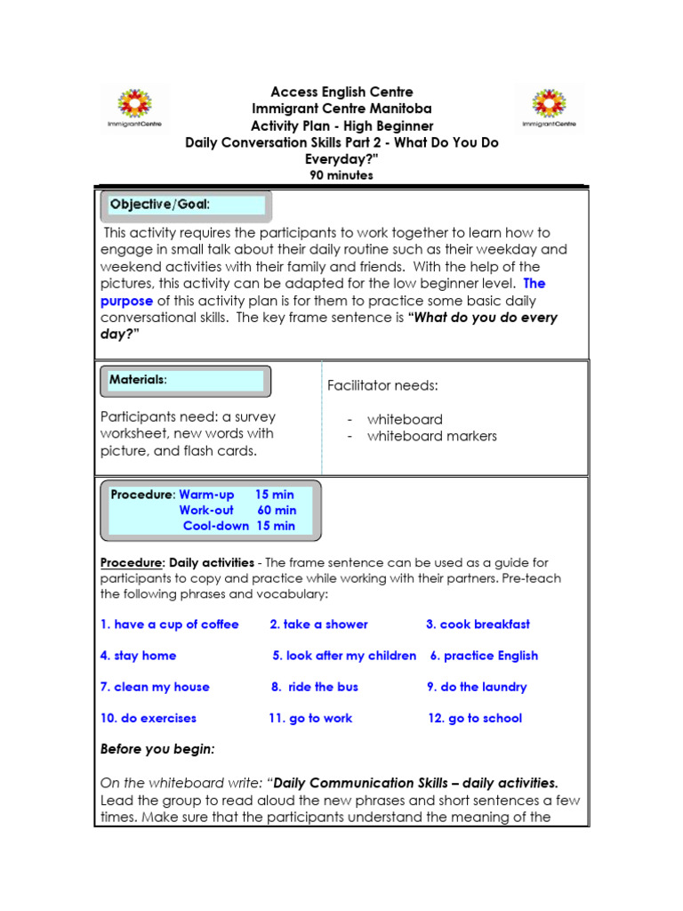 Daily Routines Conversation Practice | PDF | Learning | Linguistics