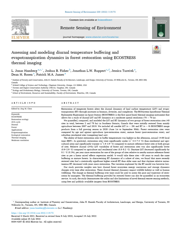 Assessing and Modeling Diurnal Temperature Buffering and ...