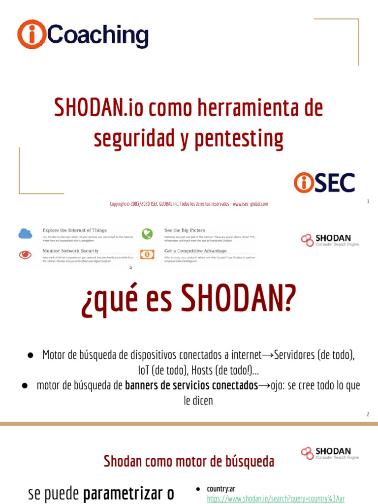 SHODAN - Io Como Herramienta de Seguridad y Pentesting | PDF | Internet ...