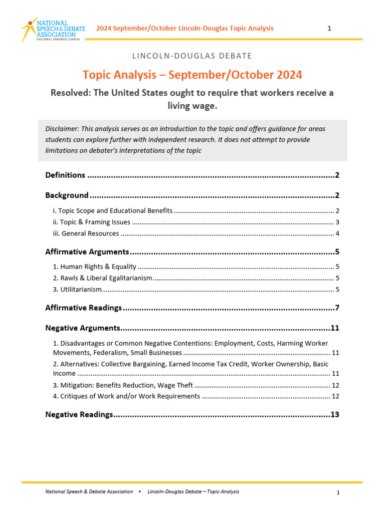 2024 09 - Sept Oct Topic Analysis - EB | PDF | Cost Of Living | Living Wage