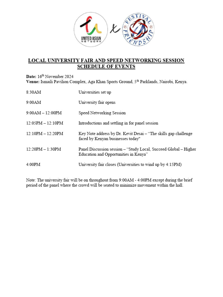 University Fair & Networking Event | PDF | Science & Mathematics