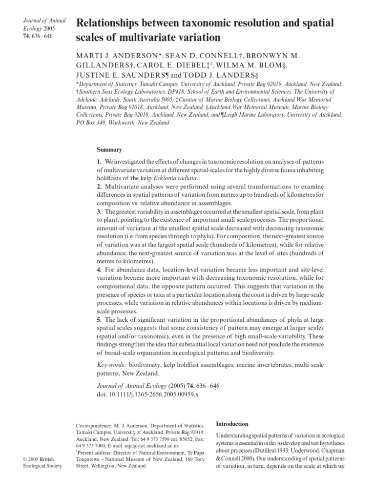 Journal of Animal Ecology - 2005 - ANDERSON - Relationships Between ...